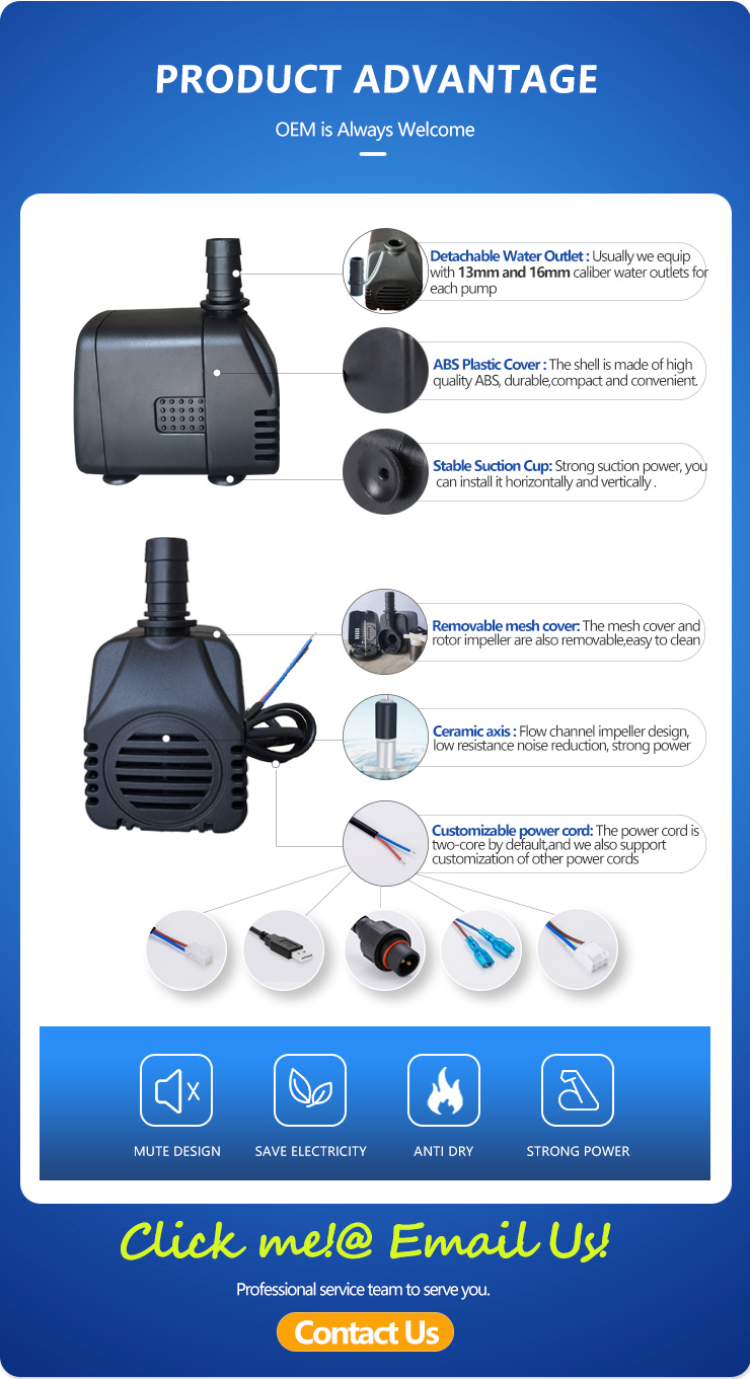 Ultra-quiet Mini Multi-function Submersible Water Pond Pumps Filters ...