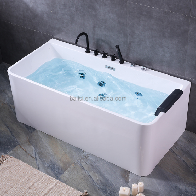 Balisi White Color Square Acrylic Bathroom Indoor Adult Portable ...