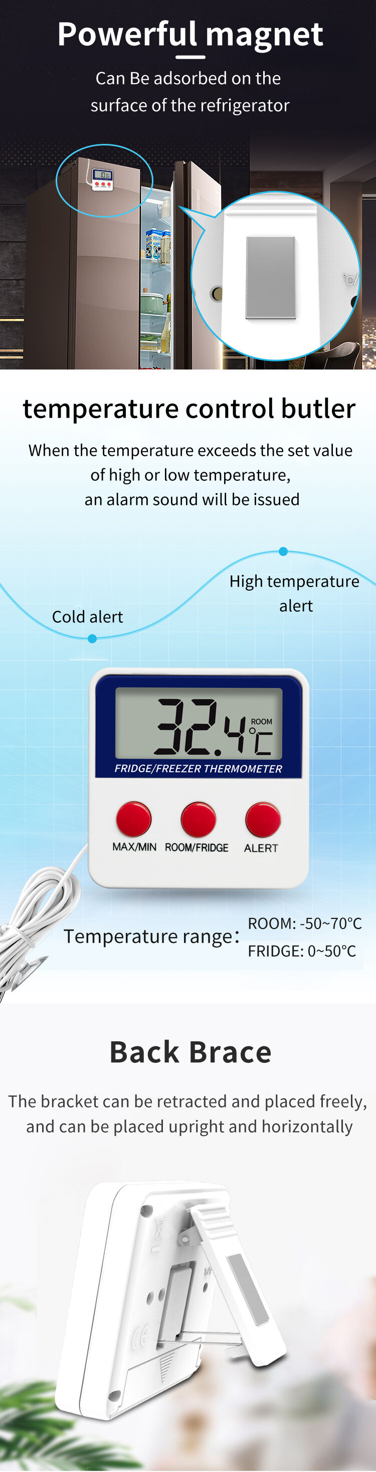 Digital Freezer Thermometer Refrigerator Fridge Thermometer - Buy China ...