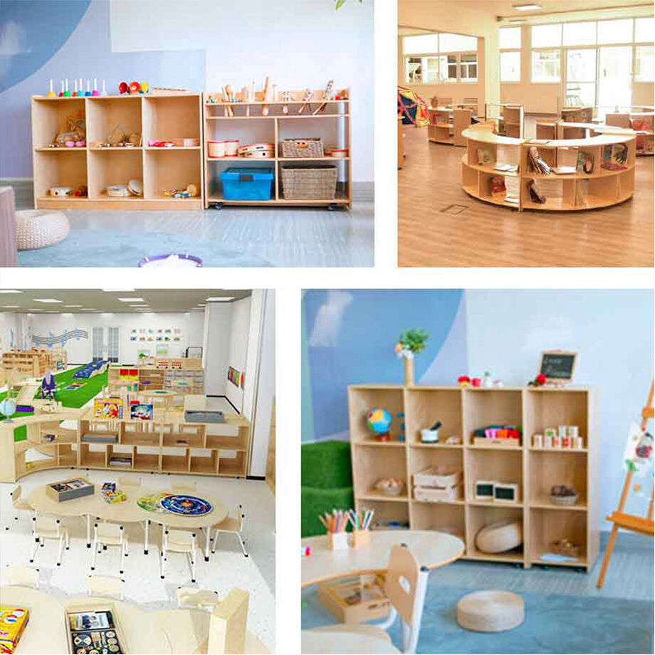 Wooden Nursery Furniture Toy Storage Cabinet Montessori Preschool ...