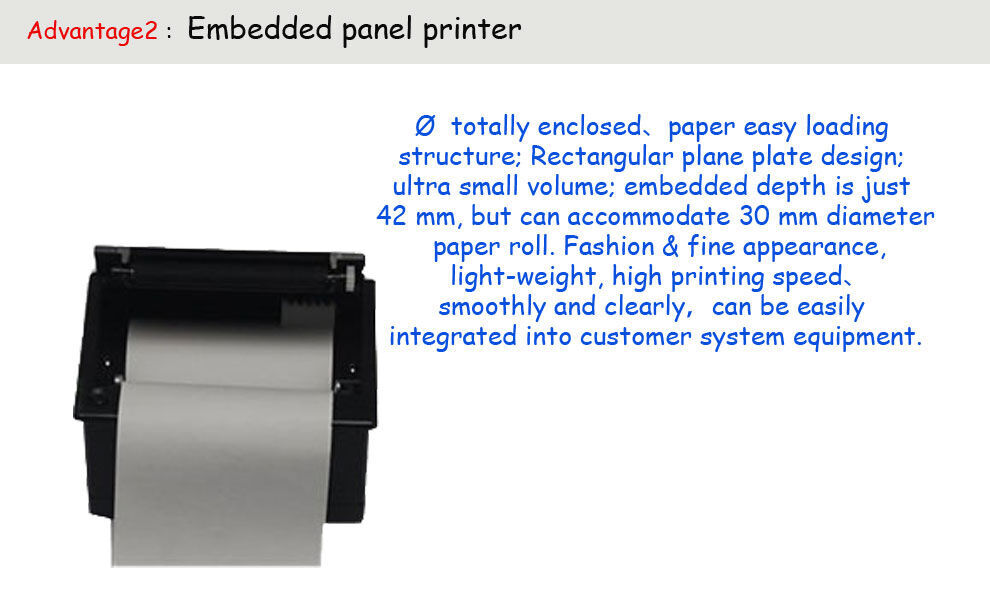 Buy Wholesale China 58mm Pos Ticket Panel Printer Embedded Thermal ...