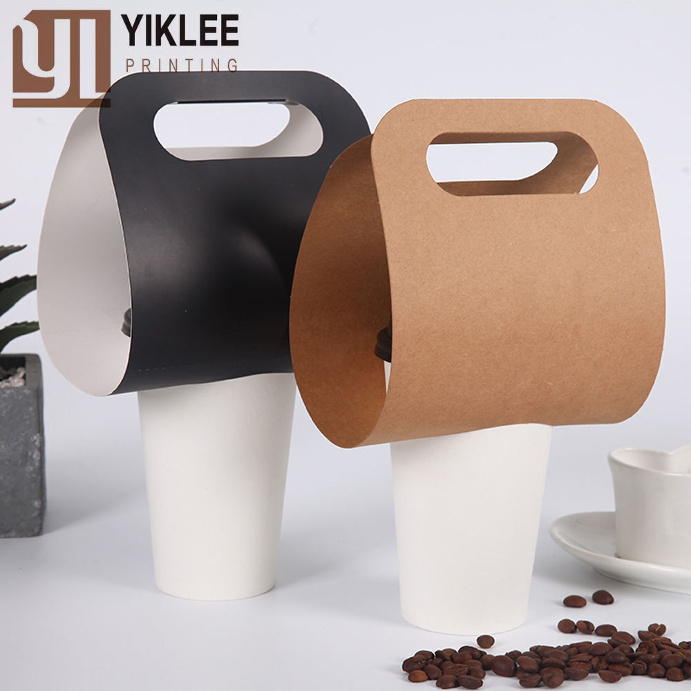 Coffee Single /double Cups Portable Takeaway Box Disposable Kraft ...