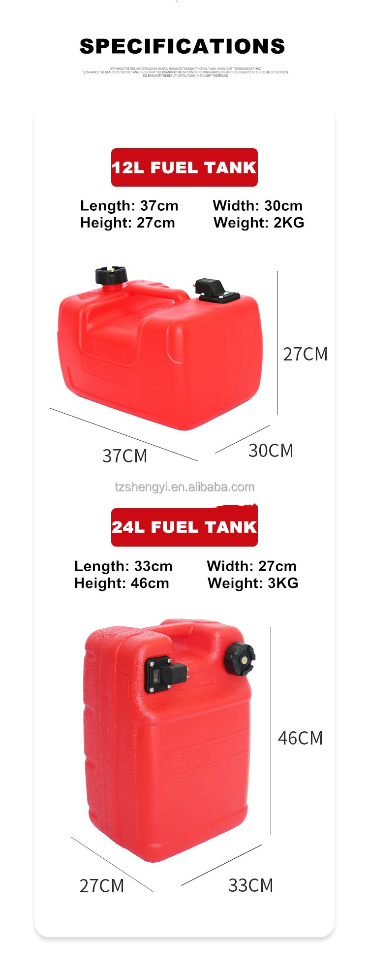 Marine Boat Engine Outboard Motor External Fuel Tank 24l With Fuel Pipe ...