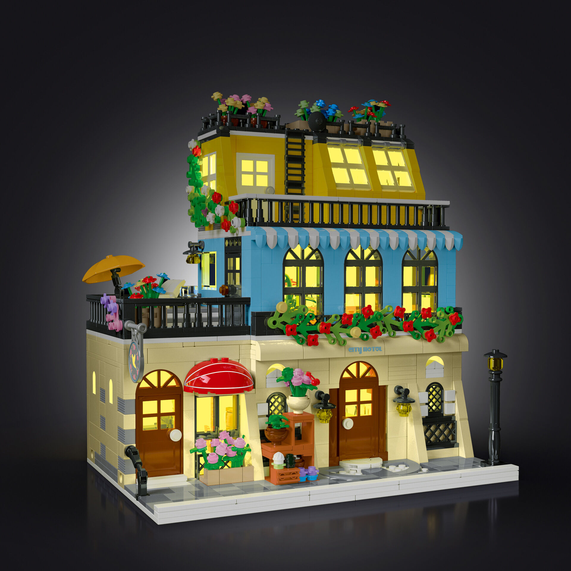 Flower City Hotel Square Building Set - Compitable With Lego House Sets ...