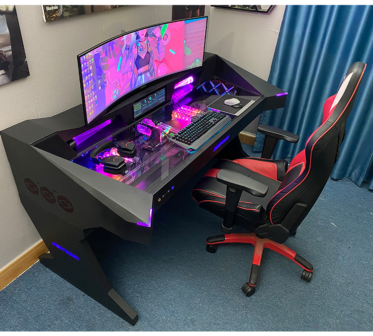 Gamer Tempered Glass Side Panel Table Pc Desk Rgb Water-cooling ...