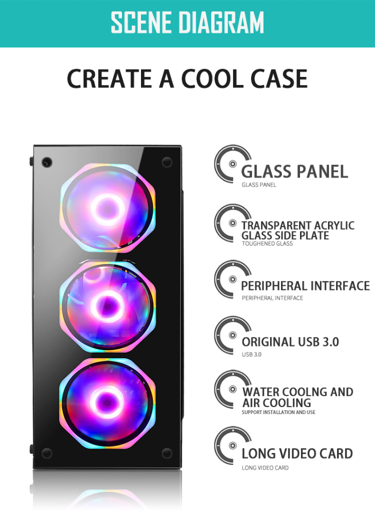 Fast Delivery Atx Gaming Computer Case Towers Multiple Hardware ...