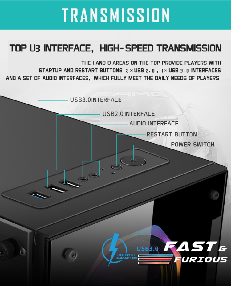 Fast Delivery Atx Gaming Computer Case Towers Multiple Hardware ...