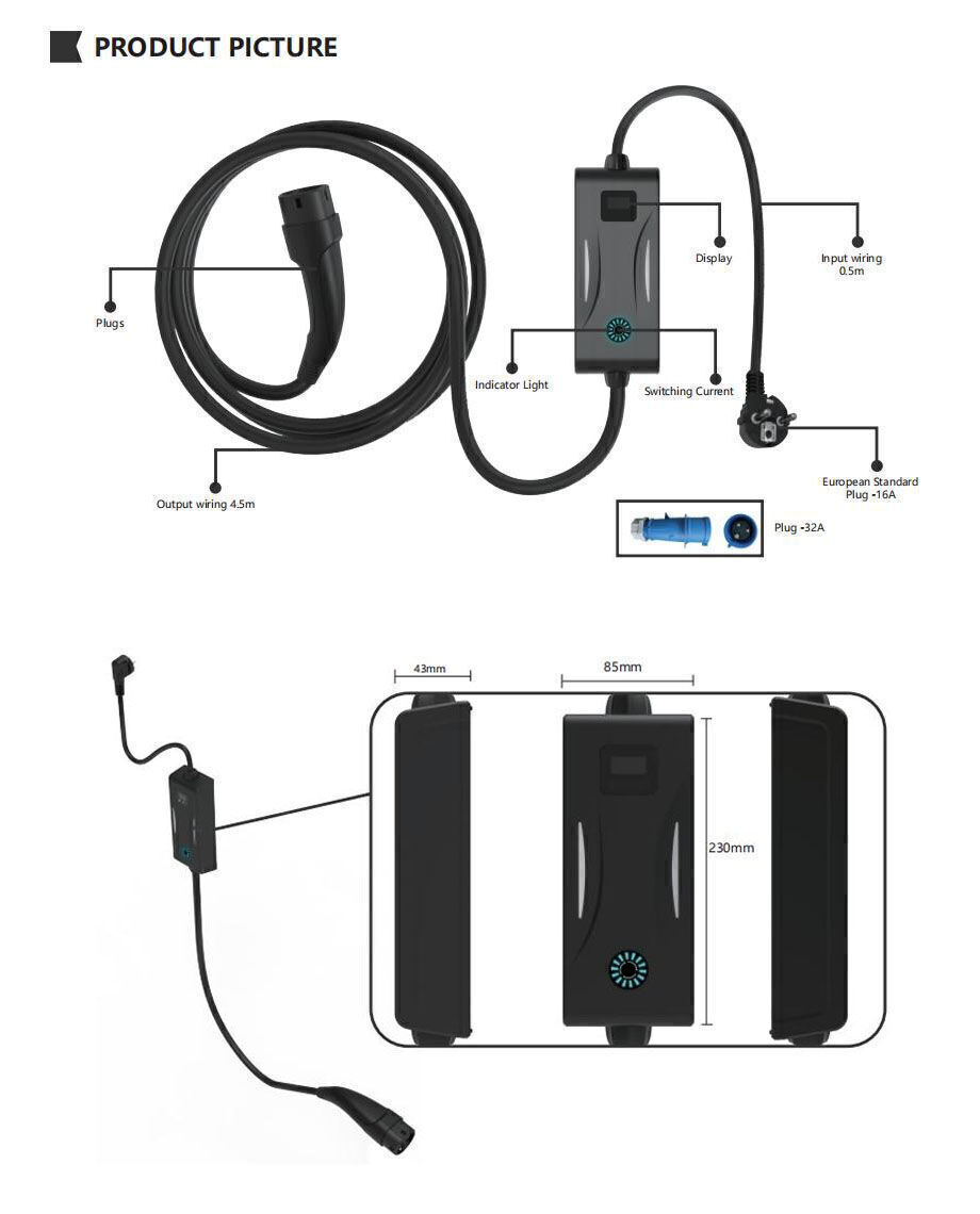 Buy Wholesale Hong Kong SAR Oem Odm 16a Ip67 Portable Ev Charger Ac 3 ...