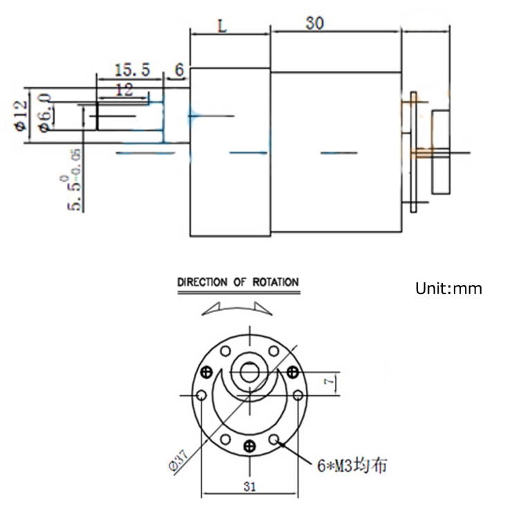 Bringsmart Jgb37-3530a 12v 24v 7-960rpm Eccentric Shaft 6mm Shaft ...