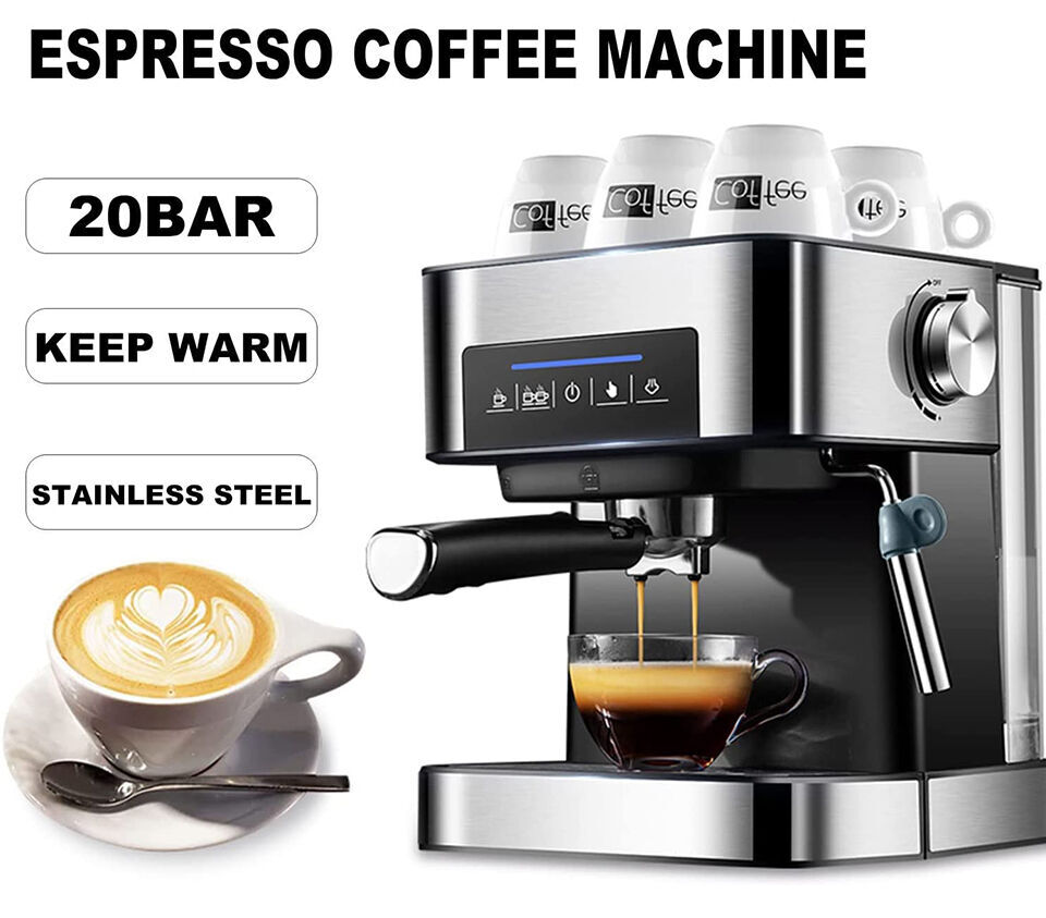 Eap Mesin Kopi, Mesin Kopi Espresso Dengan Buih Susu 20 Bar Kinerja Tinggi 1.6 L Dapat Dilepas ...