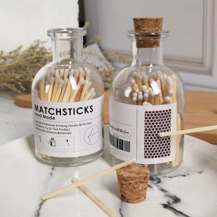 Custom High Quality Bottle Apothecary Safety Hotel Glass Match Jar ...