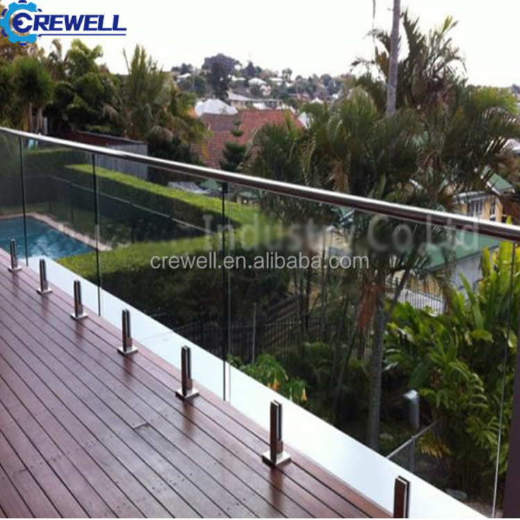 Round Or Square Deck Mount 316l Pool Fence Rectangular Glass To Glass ...