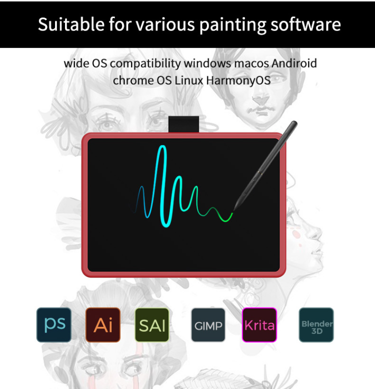 Jsk Digital Pen Tablet Monitor Graphic Drawing Tablet With 8192 Level ...