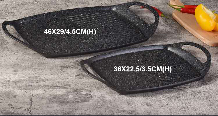 Rectangle Nonstick Marble Coating Die Cast Aluminum Griddle Bbq Grill ...