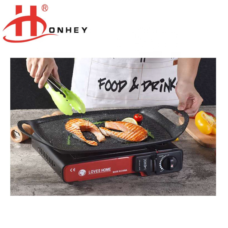 Rectangle Nonstick Marble Coating Die Cast Aluminum Griddle Bbq Grill ...