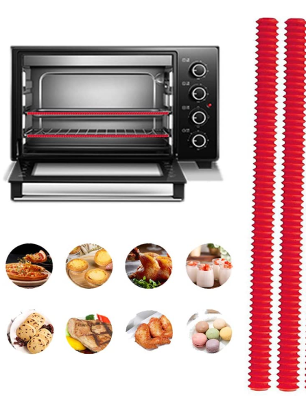 Set Of 2 Extra Long Oven Rack Silicone Shields Heat Resistant Oven ...