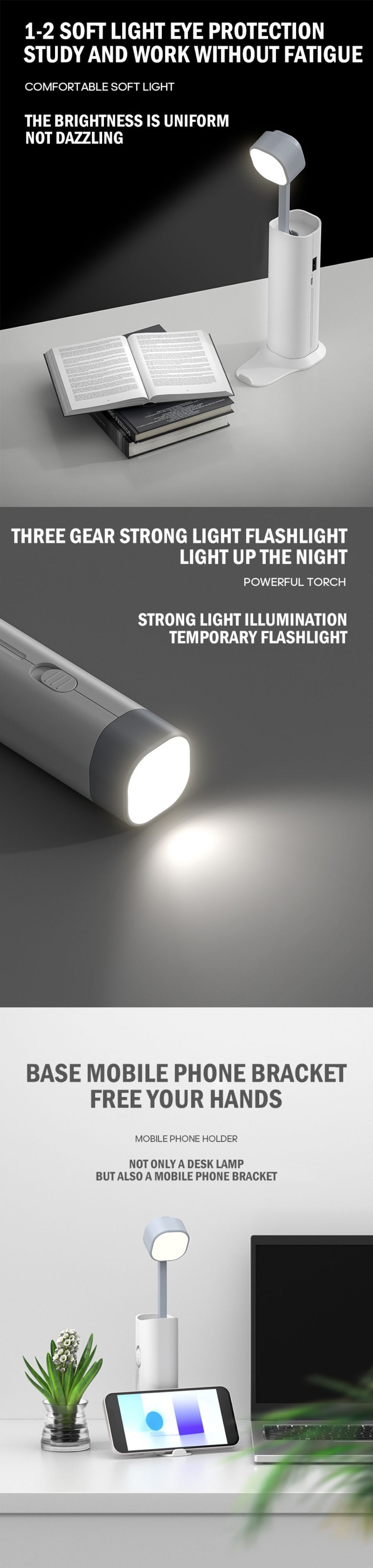 Buy Wholesale China 4 In 1 Led Desk Lamp Portable Head Adjustable Angle ...