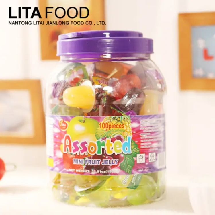 Minicrush 100pcs Round Jar Mixed Sweet Mini Fruit Jelly Car Candy ...