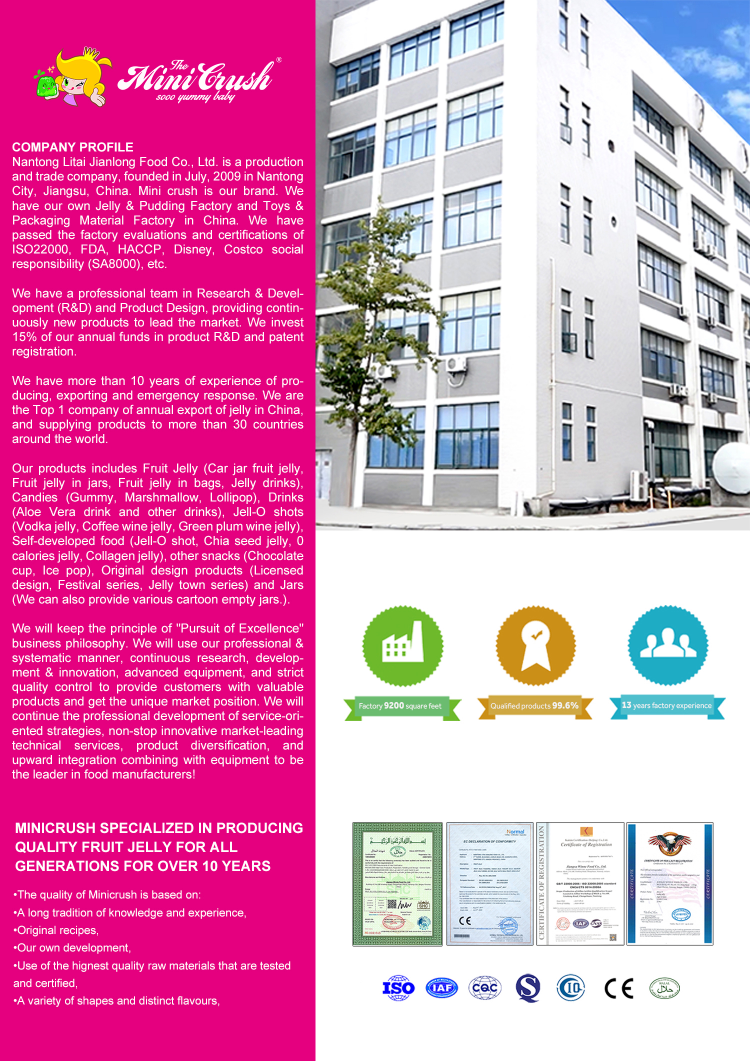 Minicrush 100pcs Round Jar Mixed Sweet Mini Fruit Jelly Car Candy ...