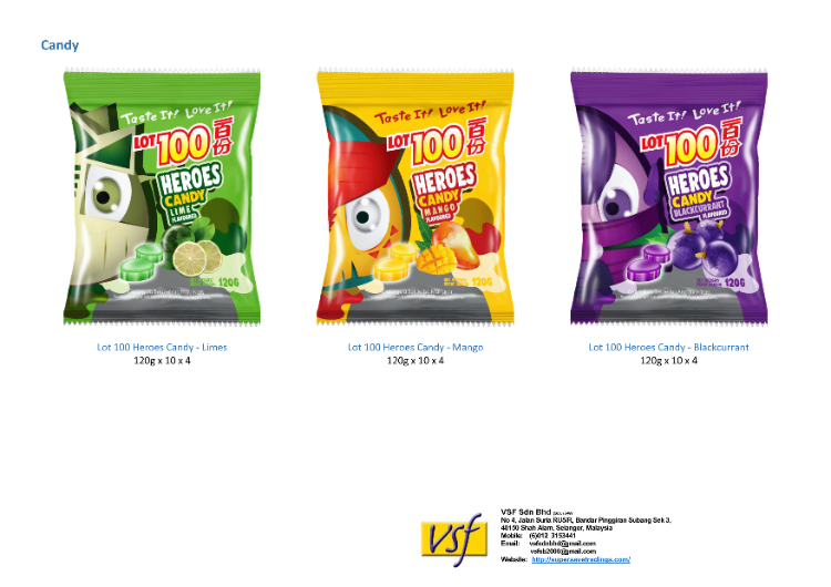 Lot 100 Gummy (sour) - Mango Flavour Sweet 100g X 24 Pkts - Malaysia ...