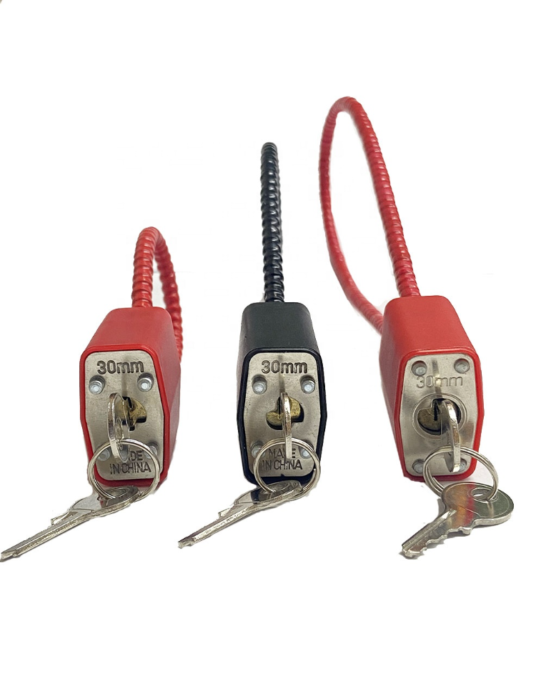 Trigger Hardened Steel Cable Padlock Red Black Anti-fire Anti-cutting ...