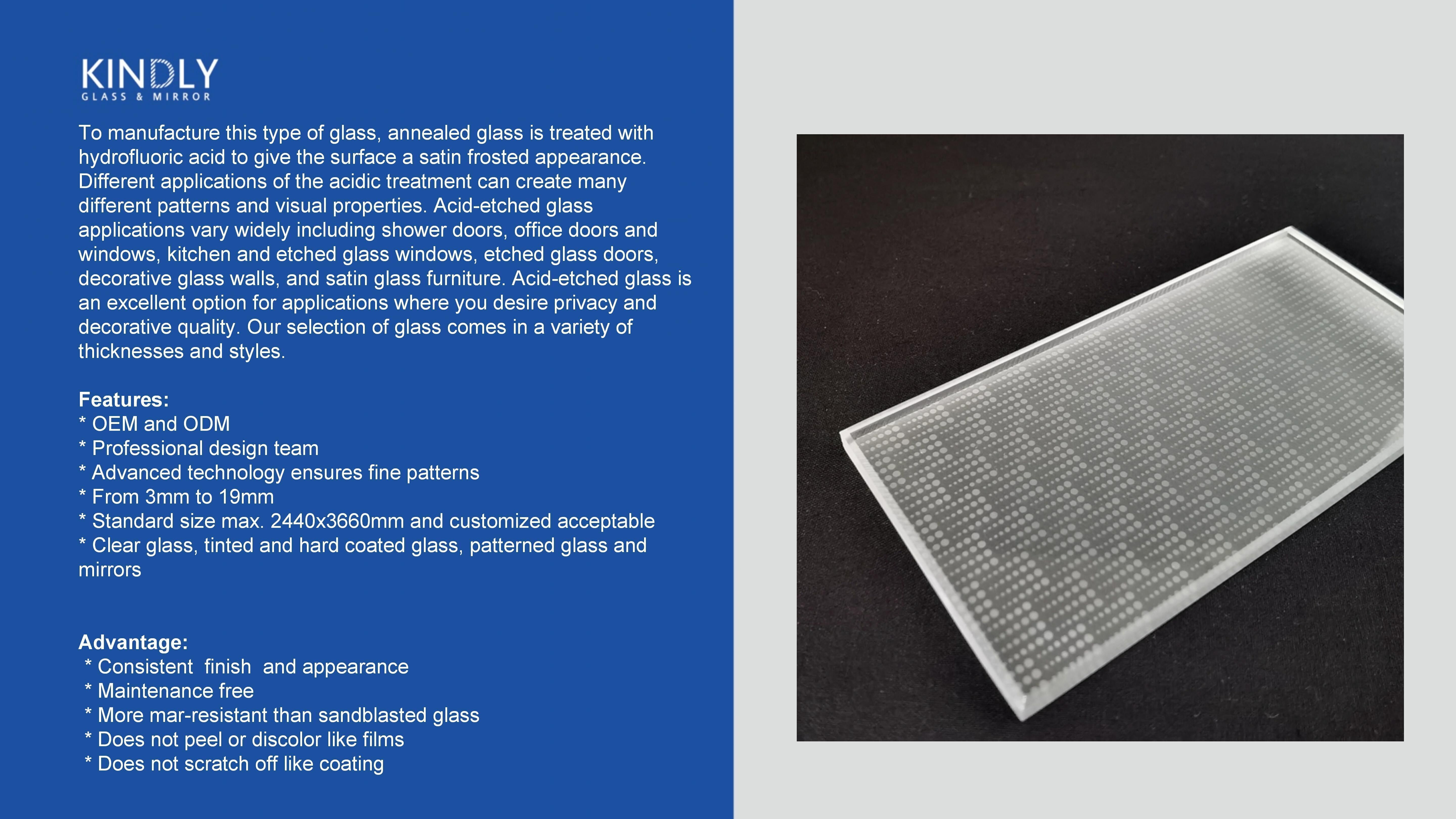 Buy China Wholesale Patterned Acid Etched Glass Trellis Design Oem And Acid Etched Glassfrosted