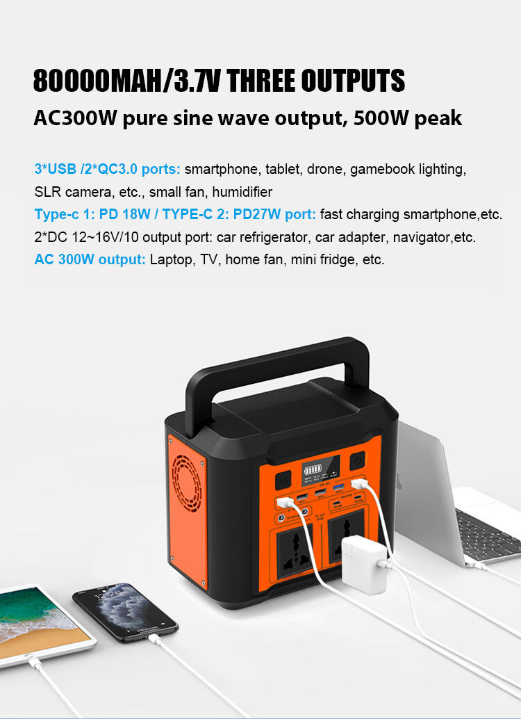 High Capacity Portable Power Station 80000mah 296wh 300w Energy Storage ...