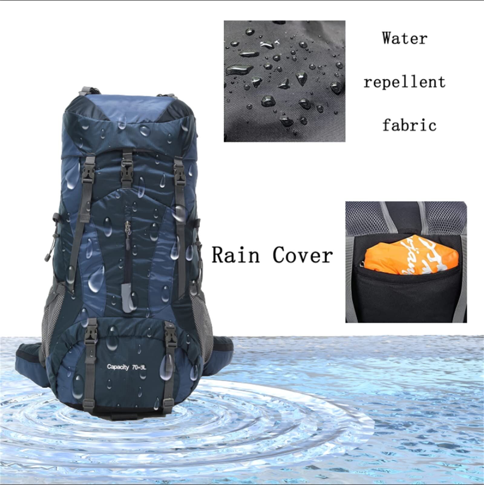Buy China Wholesale 70l Camping Hiking Backpack With Rain Cover ...
