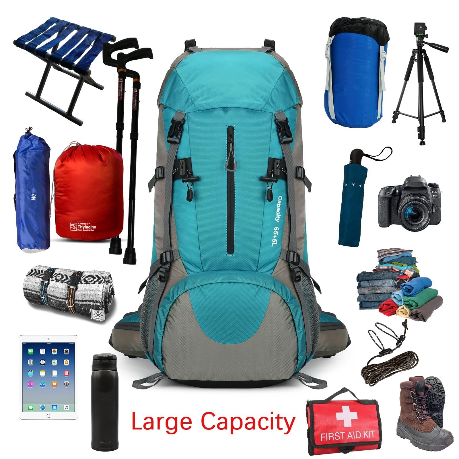 Buy China Wholesale 70l Camping Hiking Backpack With Rain Cover ...