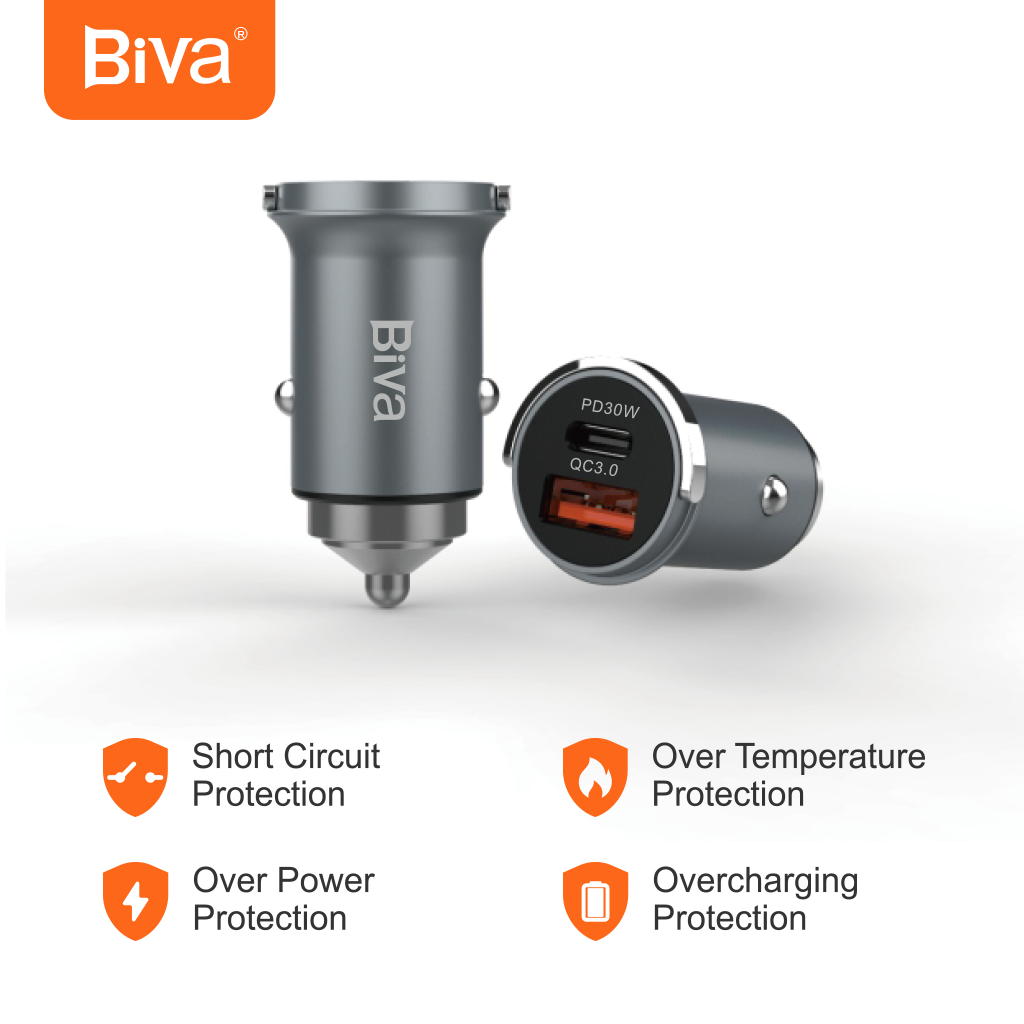 Buy Wholesale China Biva Cc-07q+c&high Quality Dual Usb+pd Car Charger Pc+ Abs Material 3a Fast ...