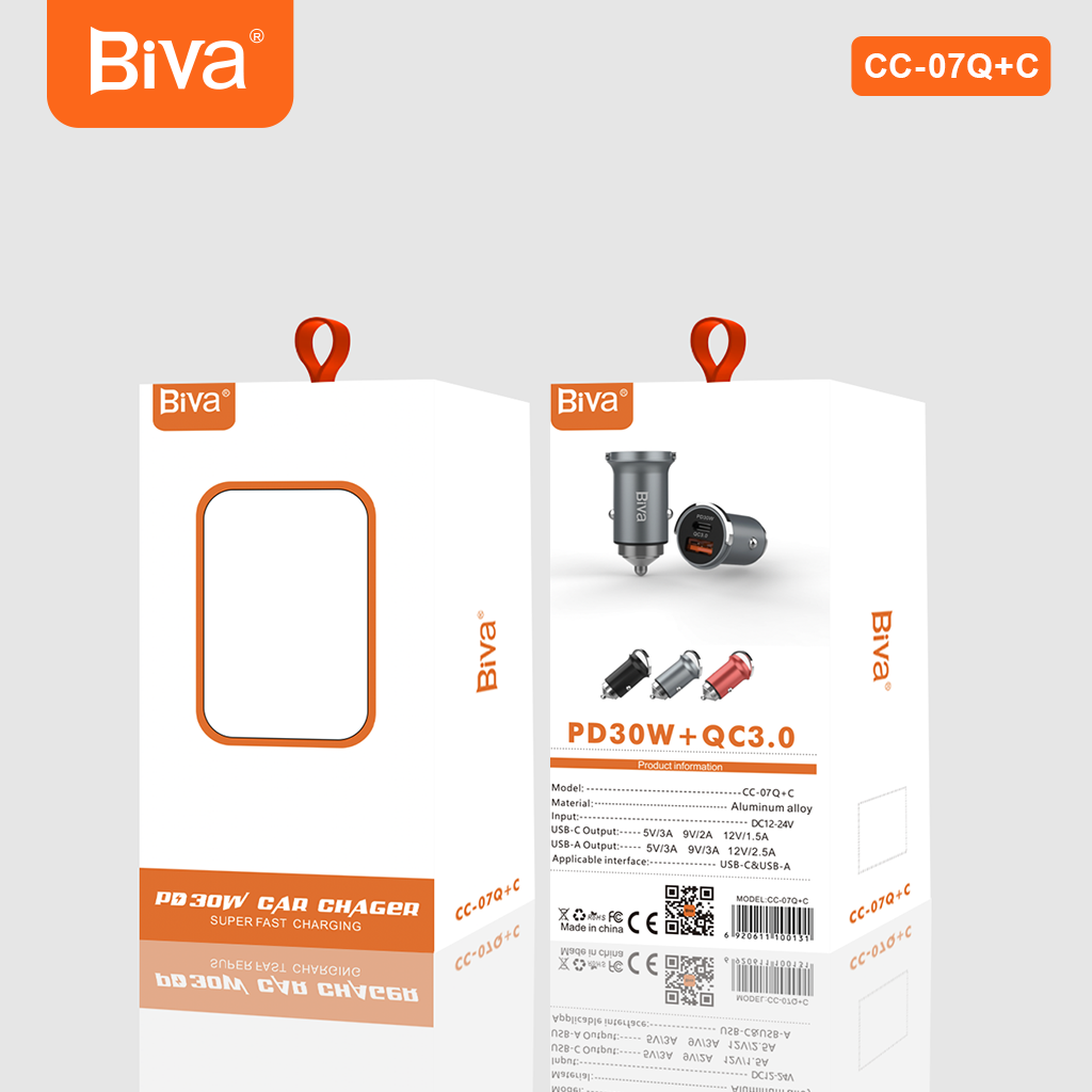 Buy Wholesale China Biva Cc-07q+c&high Quality Dual Usb+pd Car Charger Pc+ Abs Material 3a Fast ...