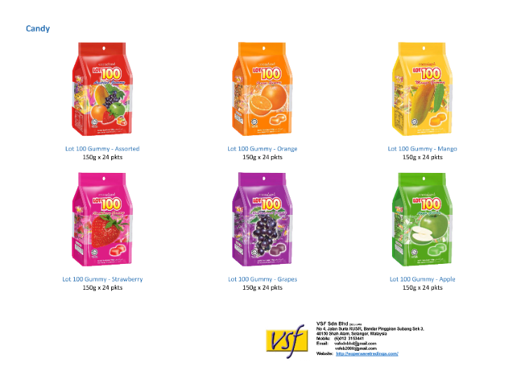 Buy Malaysia Wholesale Lot 100 Gummy - Assorted Flavour Sweet 150g X 24 ...