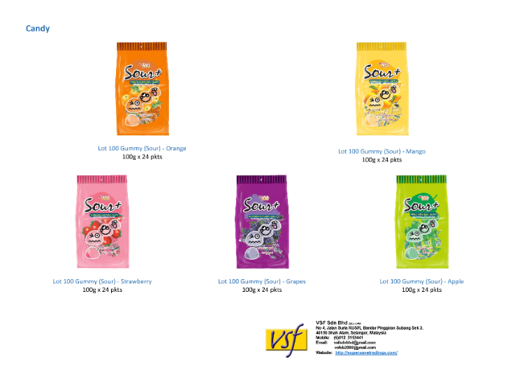 Buy Malaysia Wholesale Lot 100 Gummy - Assorted Flavour Sweet 150g X 24 ...