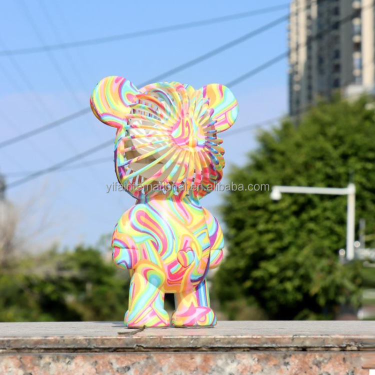 Buy Wholesale China Mini Bear Hand Rechargeable Fan Colorful Gradient ...