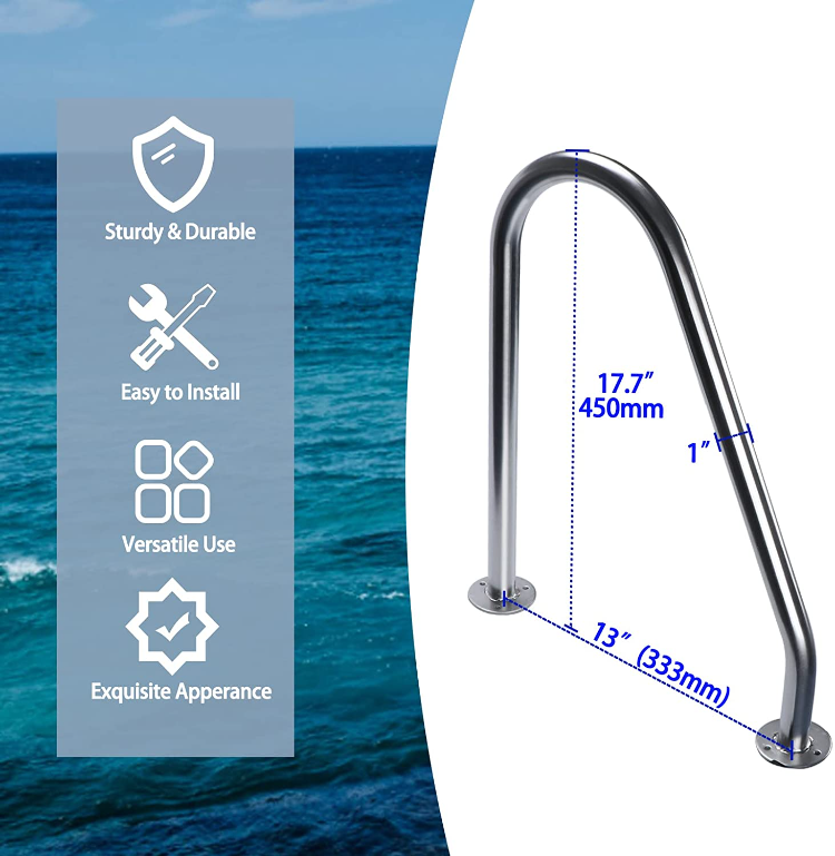 Custom Safety Stainless Steel Swimming Pool Grab Handle Handrail For ...