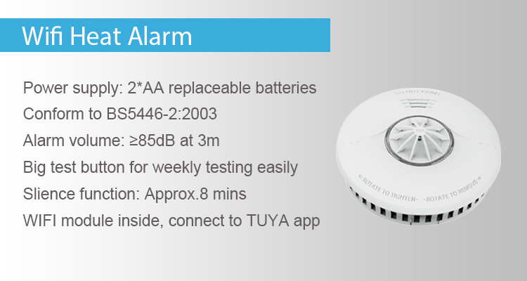 Buy Wholesale China Tuya Wifi Replaceable Battery Heat Alarm And Fire ...