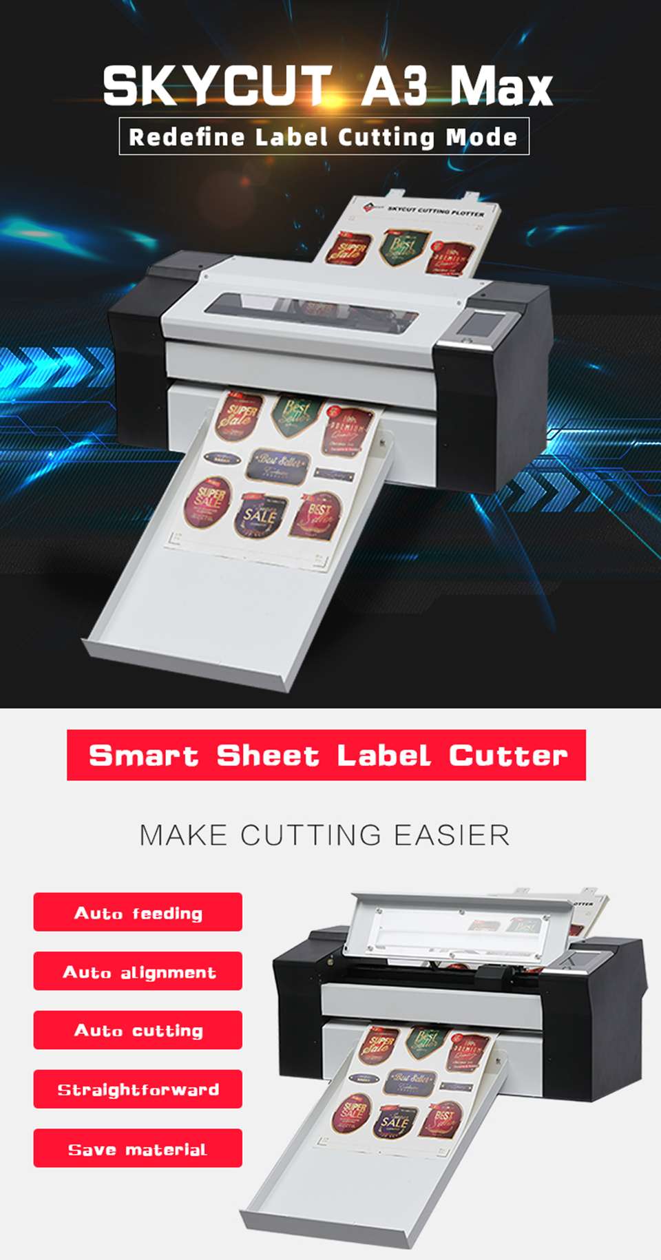 Skycut A3max Stepper Motor Auto Contour Automatic Feeding Paper A3 A4 ...