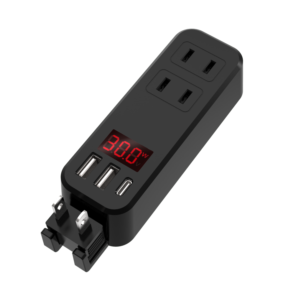 Pd30w Type-c & Usb-a Ac Charger Phone Charger , Extension Cord, Led Display Screen, White, Oem ...