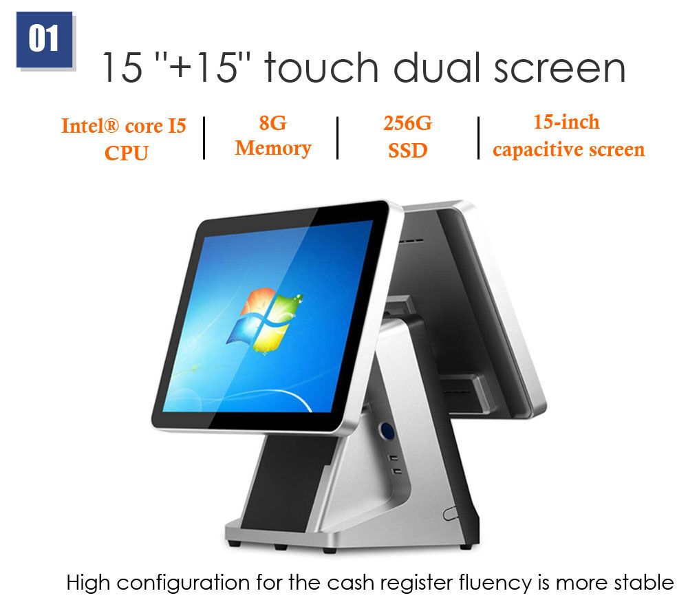 Buy Wholesale China 15inch I5 Cpu Aluminium Alloy Dual Screen Touch Pos Machine Cash Register ...