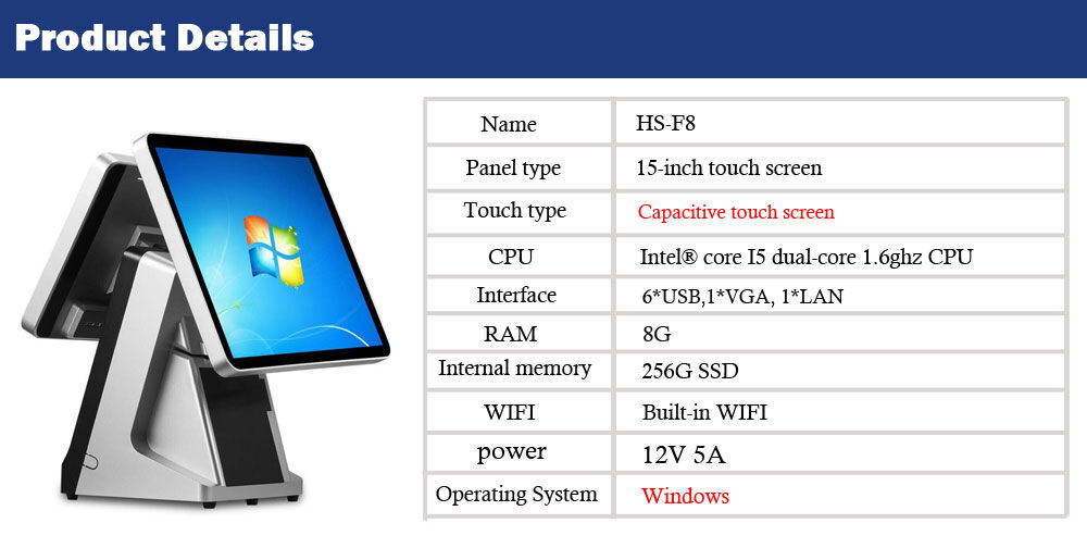Buy Wholesale China 15inch I5 Cpu Aluminium Alloy Dual Screen Touch Pos Machine Cash Register ...