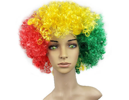 2022 Fifa World Cup Football Fans Wigs National Flags Wigs Afro Color ...