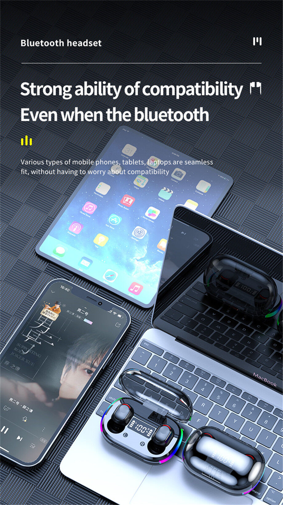 Buy Wholesale China 6 Hours Play True Wireless Headphones Rgb Light K10 Fone Bluetooth Earphones ...