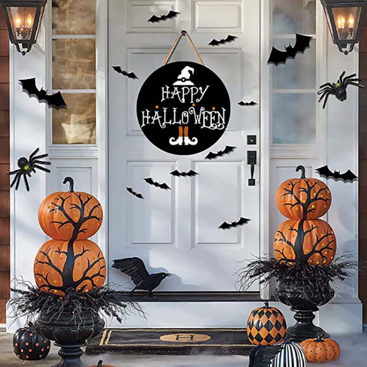 Buy China Wholesale 12 Inch Happy Halloween Welcome Sign Round Front ...