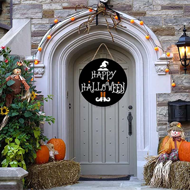 Buy China Wholesale 12 Inch Happy Halloween Welcome Sign Round Front ...