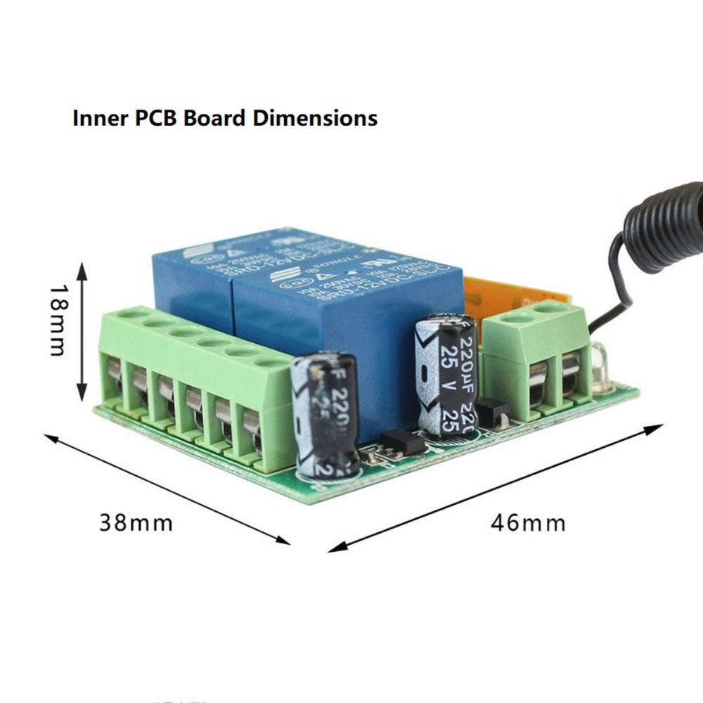 Dc12v Rf Wireless Remote Control Receiving Module 2 Channel Relay ...