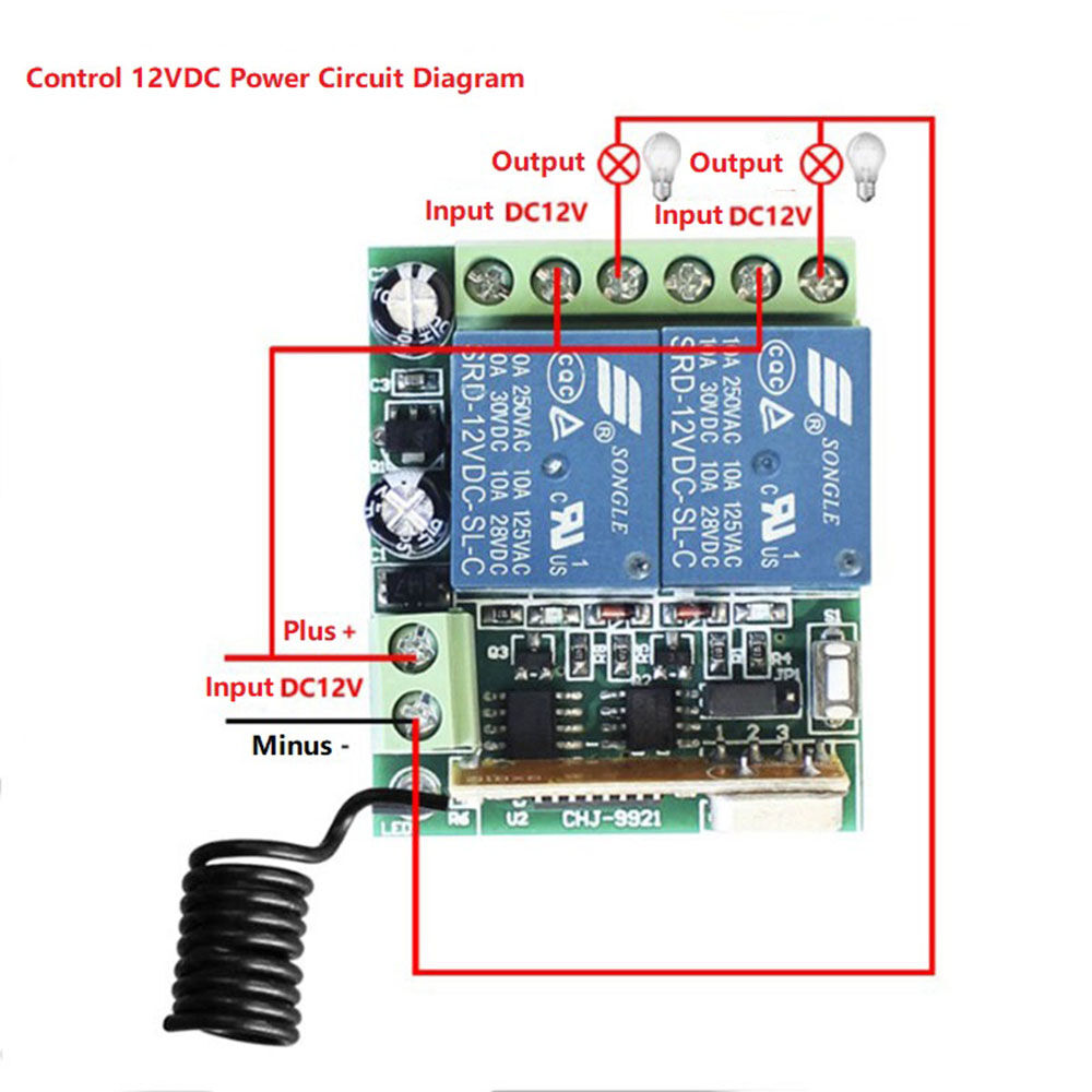 Buy Wholesale China Dc12v Rf Wireless Remote Control Switches 2 Channel Relay Switches For Gate ...