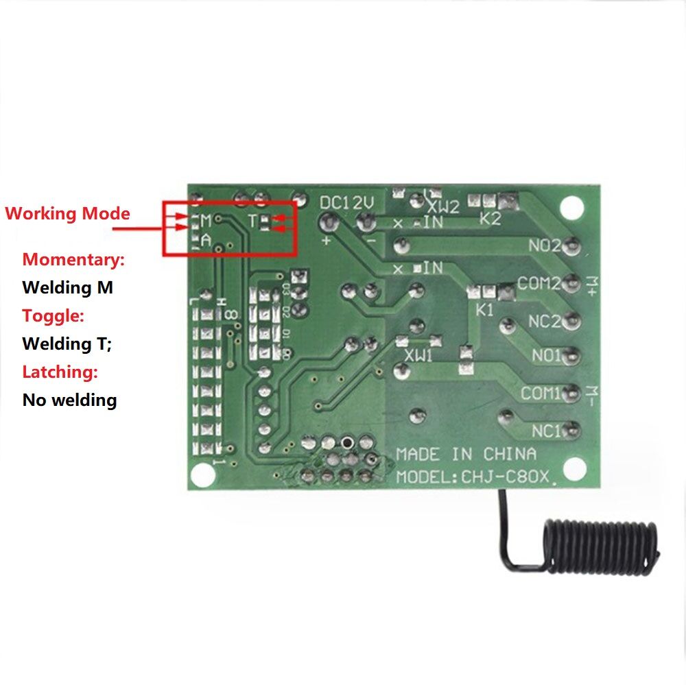 Dc12v Rf Wireless Remote Control Receiving Module 2 Channel Relay ...