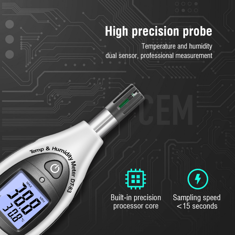 Cem Dt-83 Industrial Portable Digital Mini Temperature Humidity Meter ...