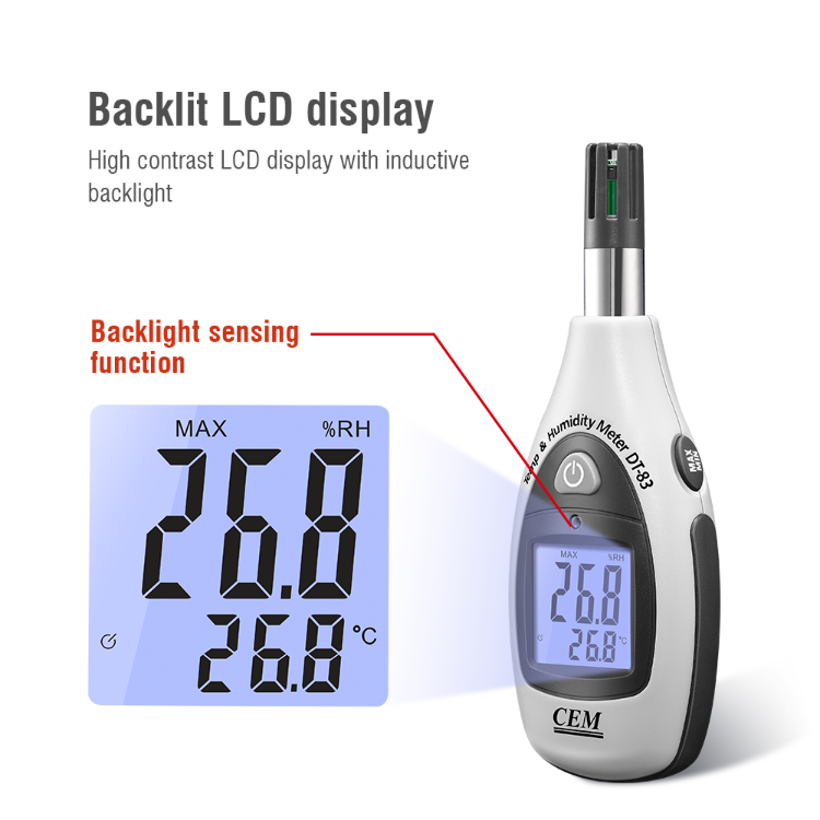 Cem Dt-83 Industrial Portable Digital Mini Temperature Humidity Meter ...