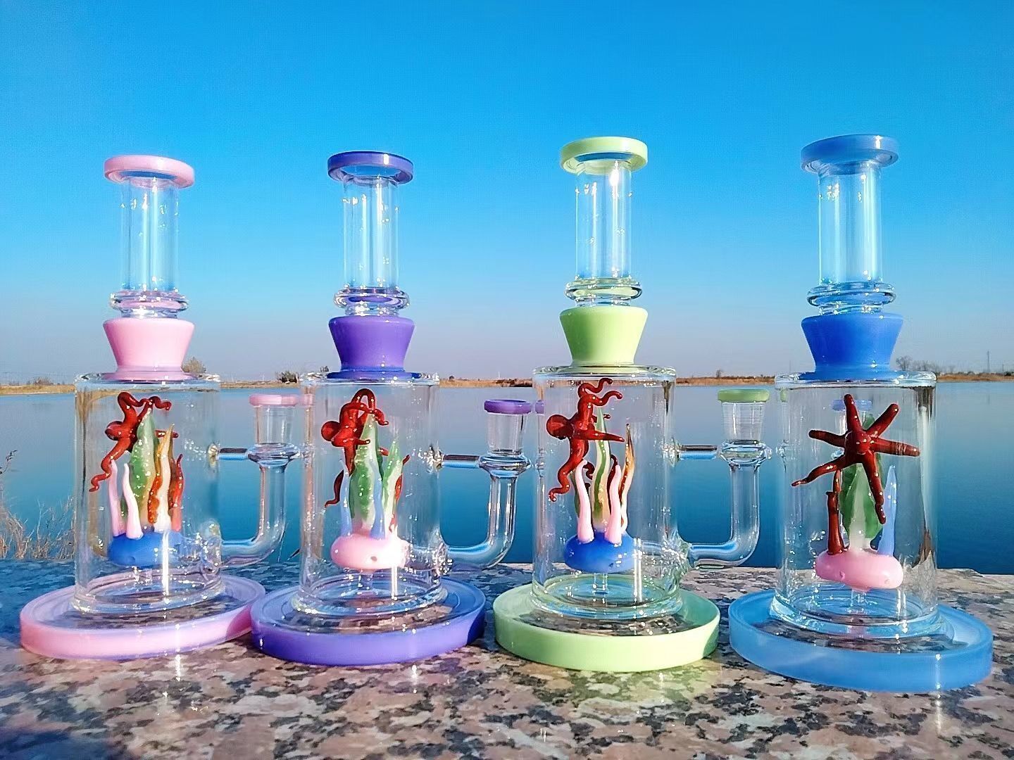 Wholesale Glass Bong Custom Inline Ornament Perc Bongs Glass Water Pipe ...